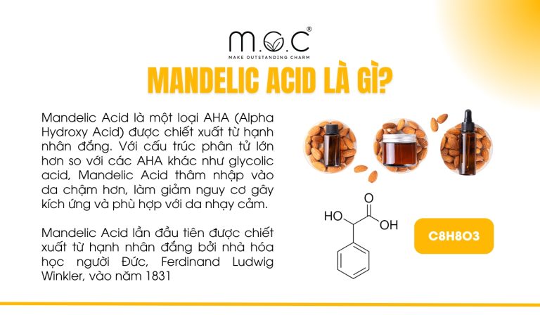 Mandelic Acid: Nguồn gốc, cơ chế, công dụng